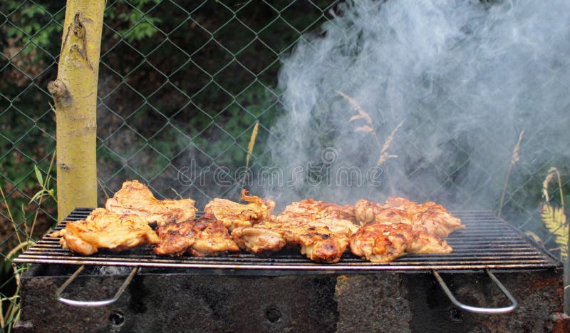 Old rusty barbecue grill stock image. Image of fireplace - 269806061