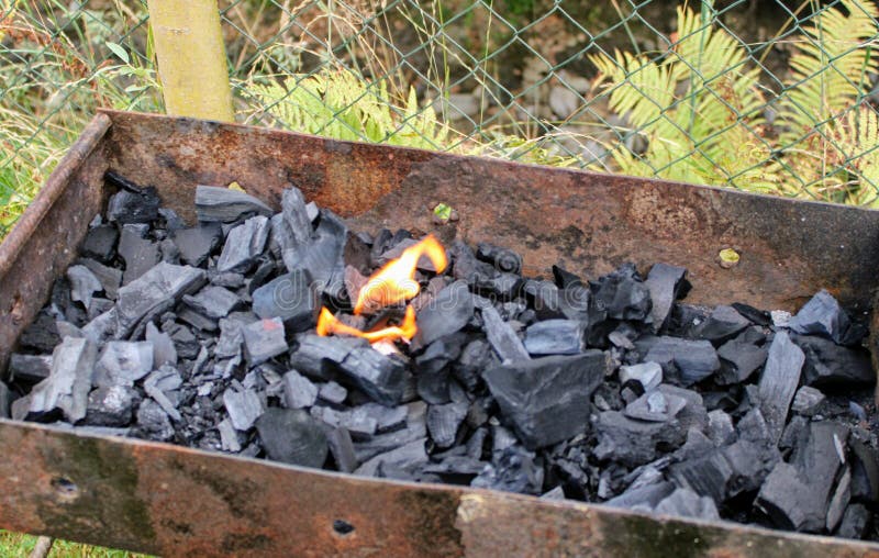 Old rusty barbecue grill stock image. Image of fireplace - 269806061
