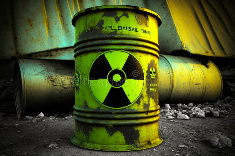 An Old Rusty Barrel with Radioactive Symbol on it. Generative AI Stock ...
