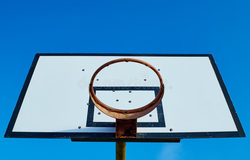 Rusty old basketball hoop stock photo. Image of round - 14398972