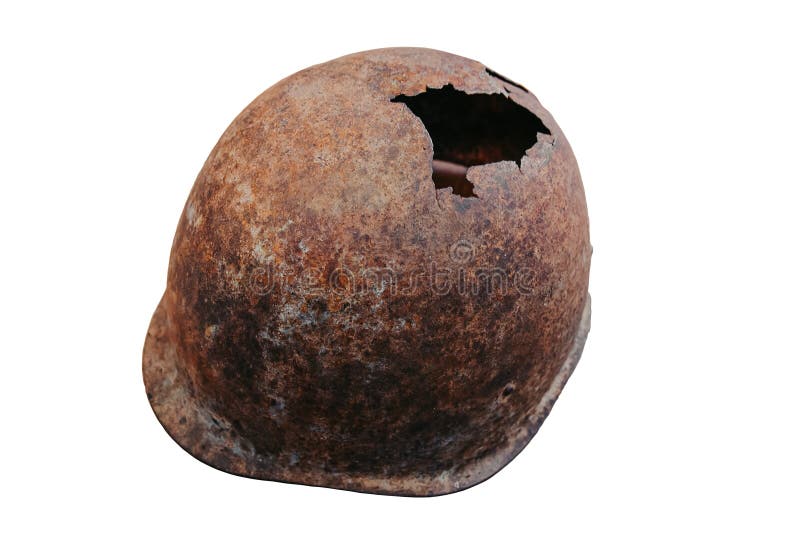 An Old, Rusty, Battered Military Helmet Stock Photo - Image of ...