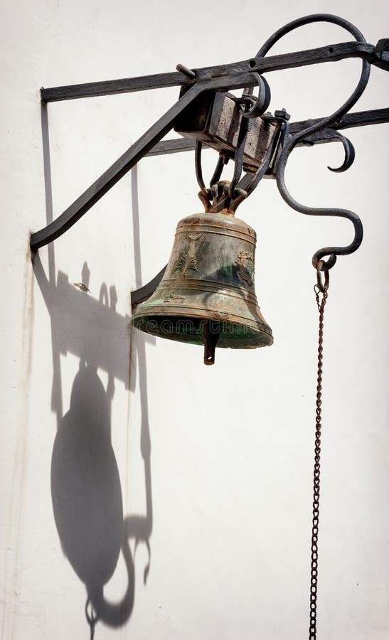 Old rusty bell stock photo. Image of metal, messy, wall - 45922140
