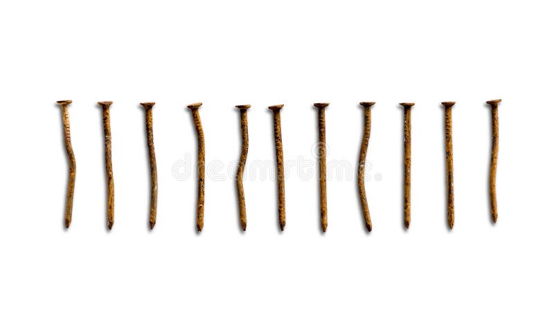 Old Rusty Nails Isolated on White Background Stock Illustration ...