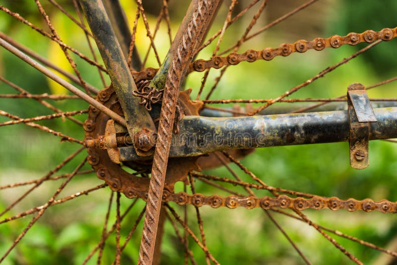 Old rusty bicycle stock photo. Image of bulky, environment - 57054320