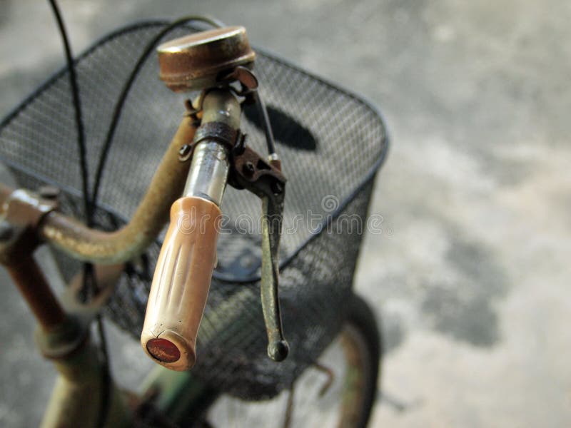 Old and Rusty Bicycle Handlebars Stock Photo - Image of handlebar ...