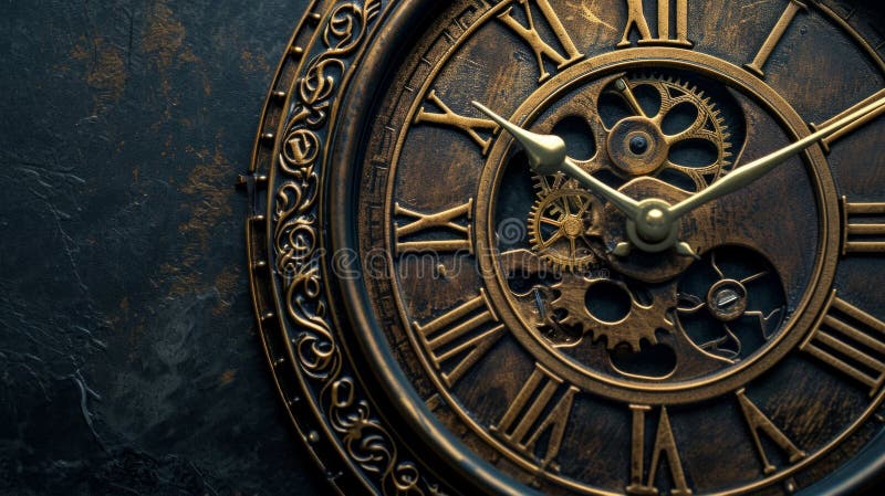 Old Rusty Big Street Clock on Wall of the Building. Stock Photo - Image ...