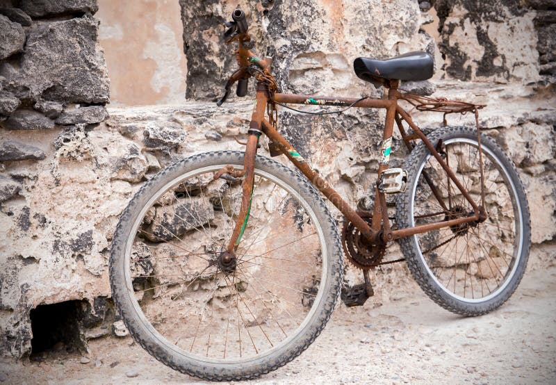 Old rusty bike stock image. Image of street, moroccan - 48827253