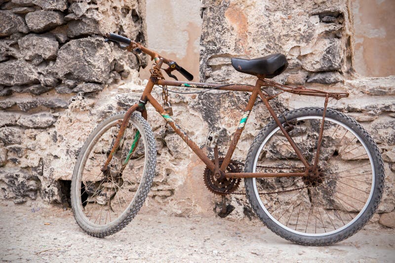 Old rusty bike stock image. Image of street, architectural - 48827283