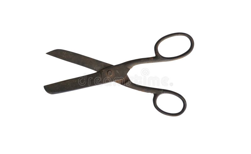 Old Rusty Black Metal Scissors Stock Photo - Image of antique, closeup ...