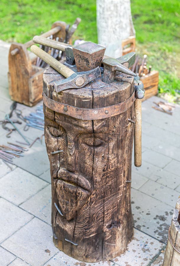 Old Rusty Blacksmith Tools at the Outdoors Stock Photo - Image of ...