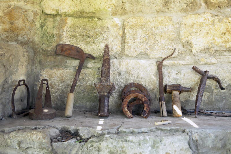 The Exhibition of Blacksmith Craft Work Examples on the Wall in Local ...