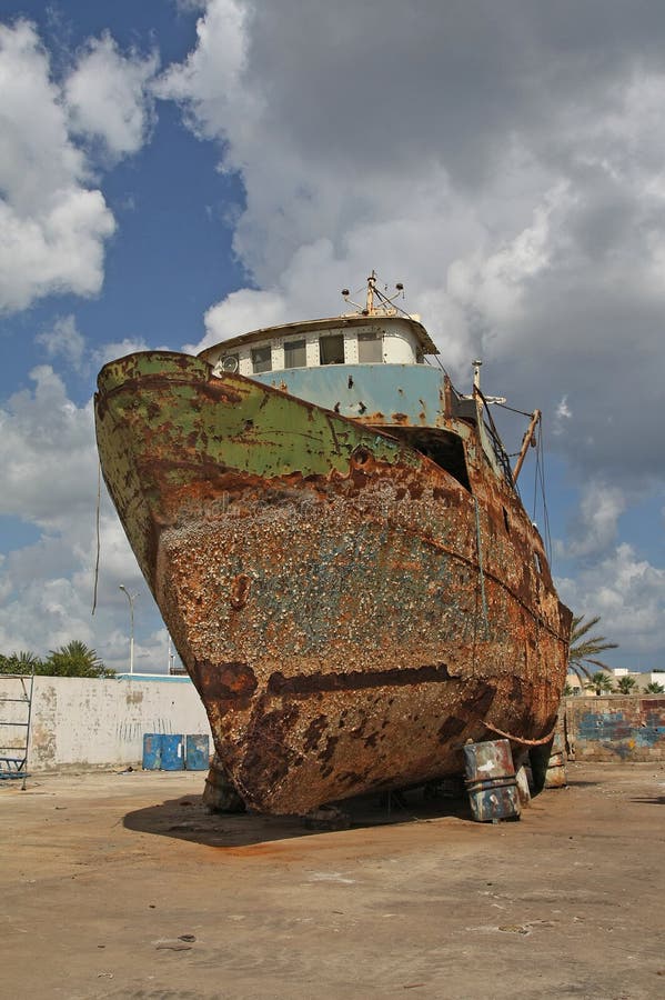 Big Rusty Boat stock photo. Image of ship, coast, crash - 30749664