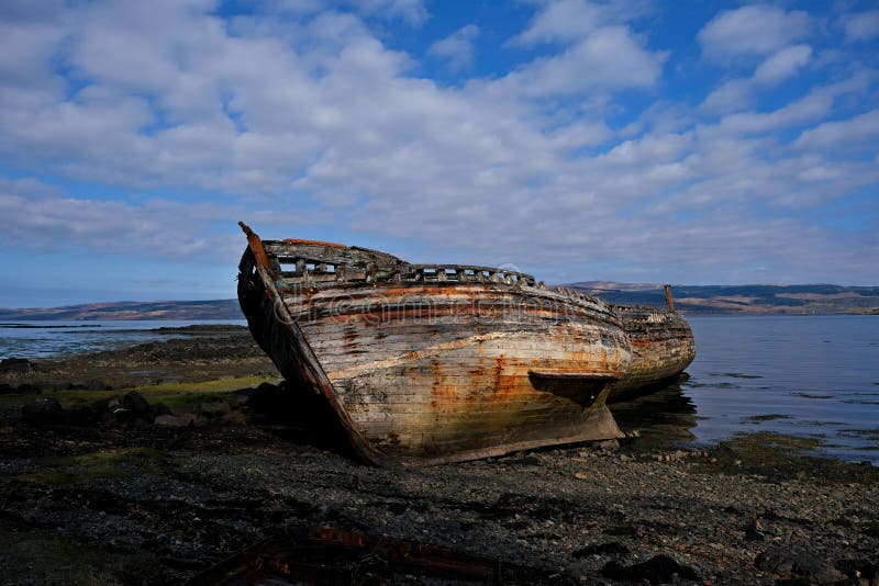 Old Rusty Boat on the Coast Stock Photo - Image of sand, nature: 265601162