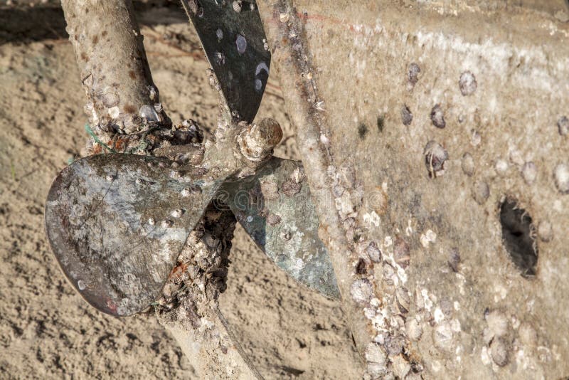 Old Rusty Boat Engine Propeller Stock Photo - Image of truck, boating ...