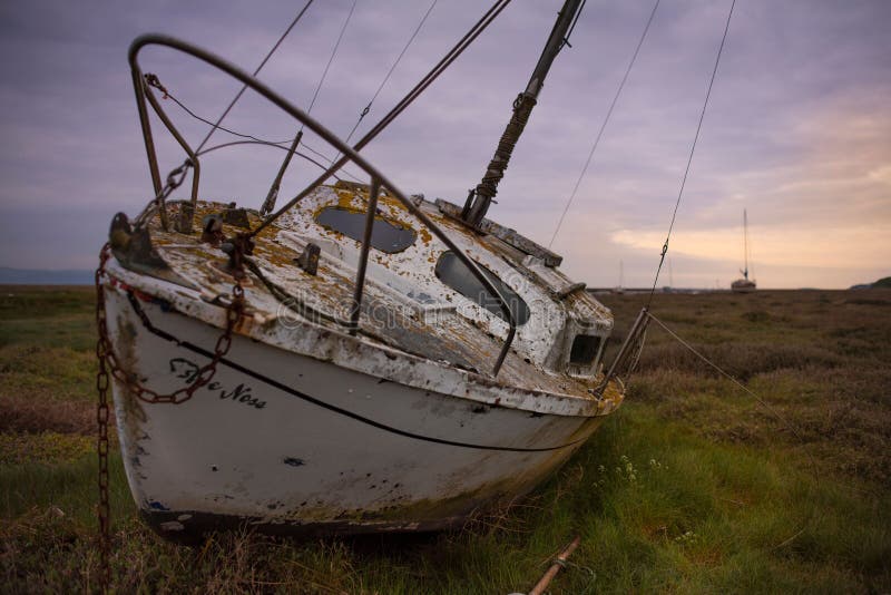 Rusty Boat Sits in Drydock at Winchester Bay or Editorial Photo - Image ...