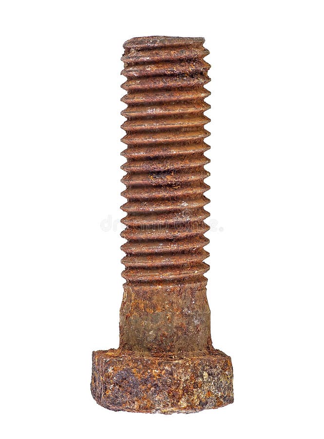 Old And Rusty Bolt Isolated On White Background Stock Image - Image of ...