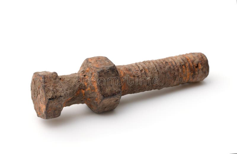 Old rusty bolt and nut stock image. Image of dross, white - 339835767