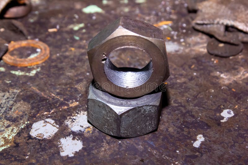 Old Rusty Bolt and Nut on Steel Background, Steel and Bolt, Steel ...