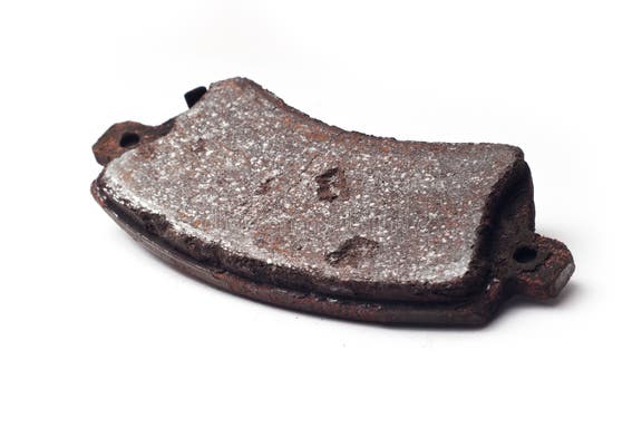 Old Rusty Brake Pad Isolated Stock Photo - Image of maintenance, press ...