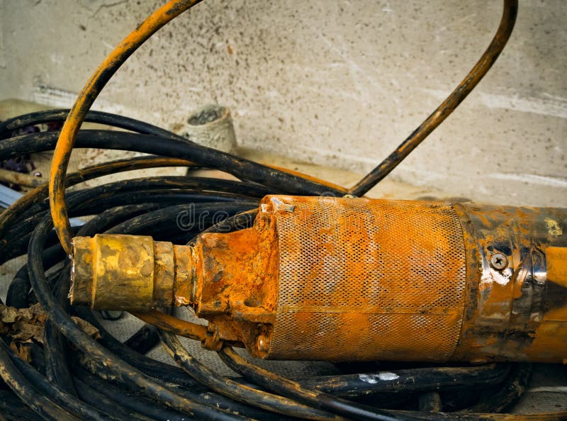 Old Rusty Submersible Pump for Drinking Water Stock Image - Image of ...