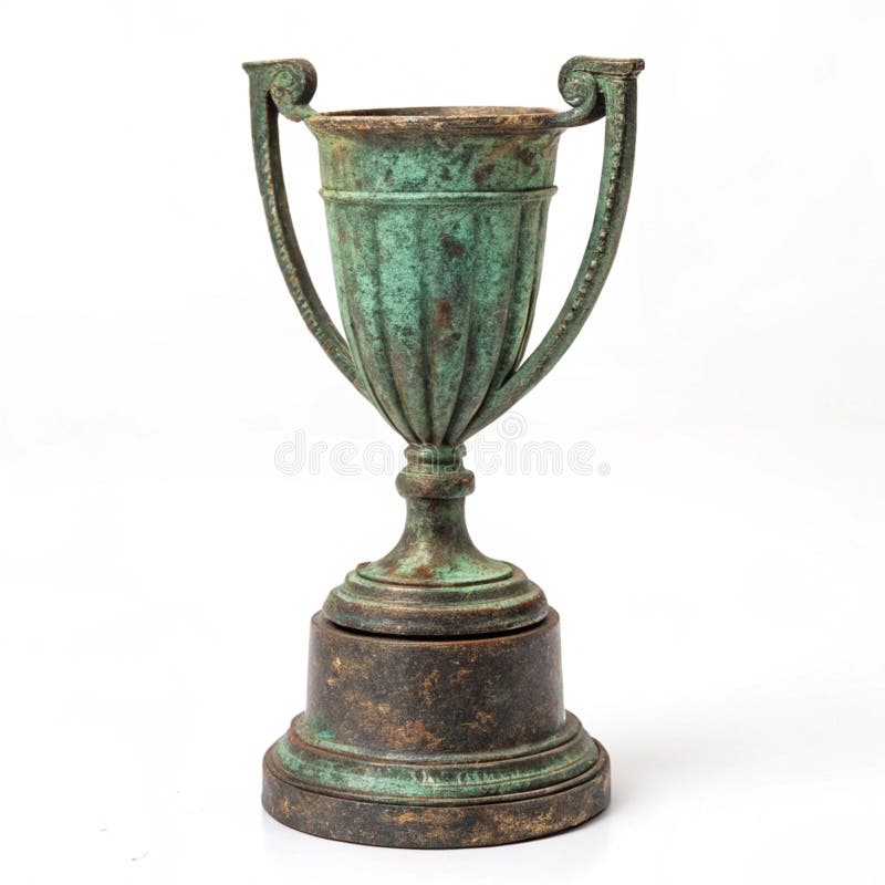 Old Rusty Bronze Trophy Isolated on Transparent Background Stock ...