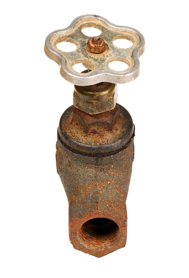 Old Rusty Brown Pipe with Crane Stock Image - Image of plumbing ...