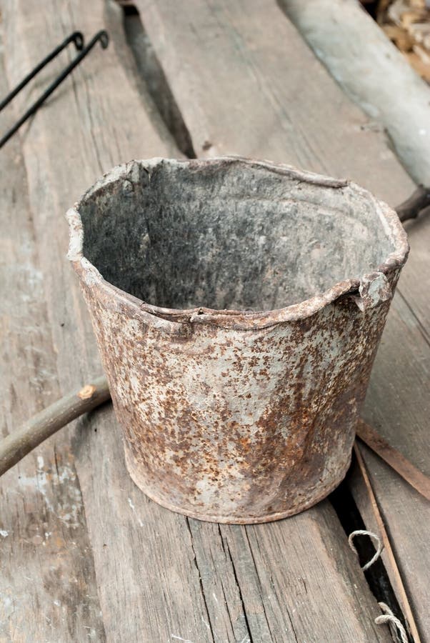 Old rusty bucket stock image. Image of handle, weathered - 40913511