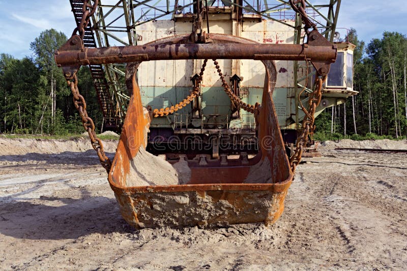Old Rusty Bucket Giant Mining Excavators Stock Photo - Image of ...