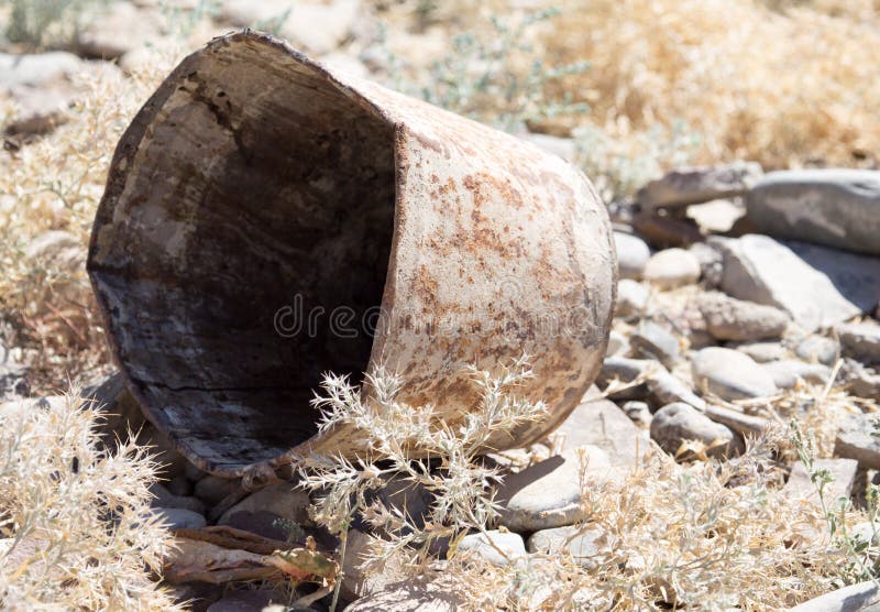 Old rusty bucket stock image. Image of antique, industrial - 101374117