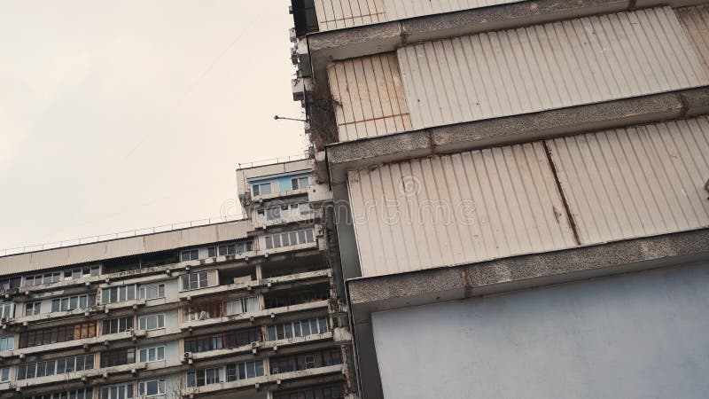 An Old, Rusty Building. Camera Tilts in Different Directions, Rocking ...