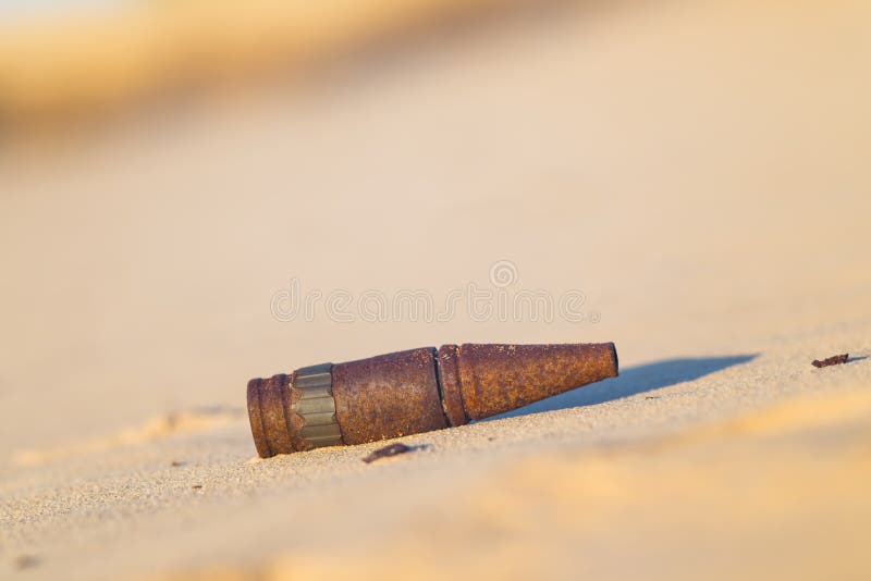 Old Rusty Bullet Lie on a Sand Stock Image - Image of army, boundless ...