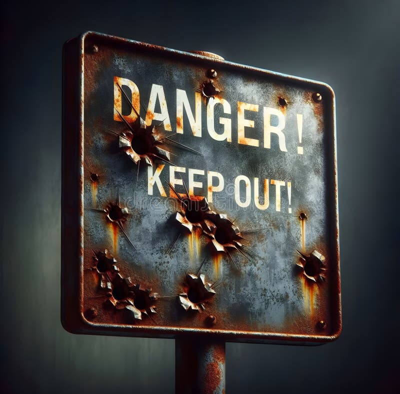 Old and rusty Danger sign stock photo. Image of hazard - 304729308