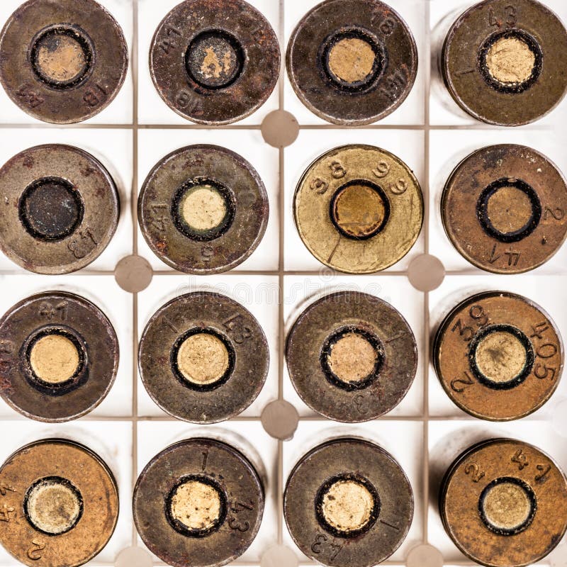 Old Rusty Bullets from Kalashnikov Assault Rifle Stock Photo - Image of ...