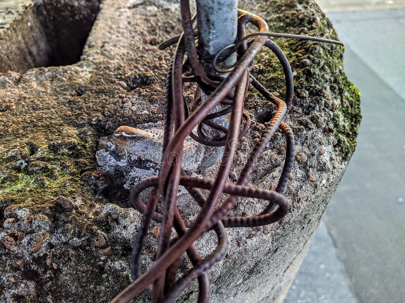 Old Rusty Bundles and Knots of Thick Metal Wires Stock Image - Image of ...