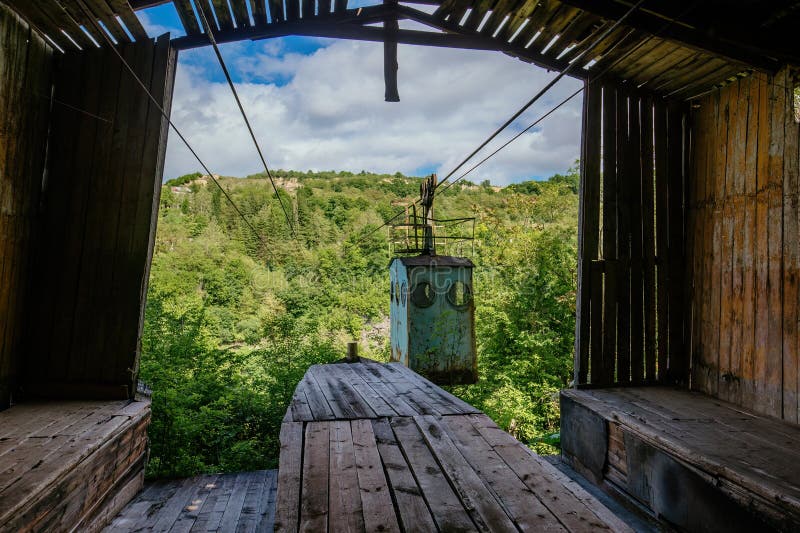Old Rusty Cable Car in Chiatura, Georgia Stock Image - Image of ...