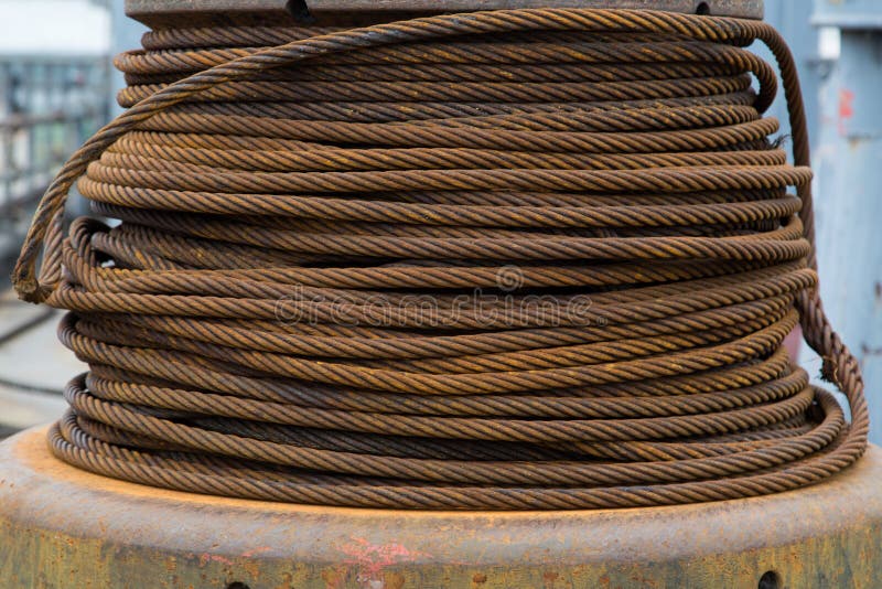 Old rusty cable stock image. Image of rope, hawser, winch - 91543127