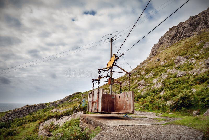 Old rusty cableway stock photo. Image of travel, scotland - 395182564