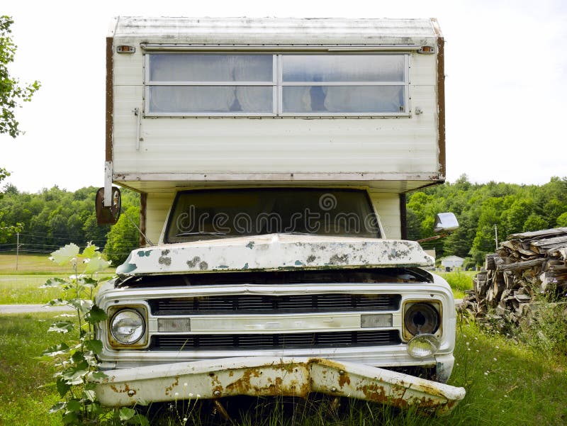 Old rusty camper stock photo. Image of automotive, aged - 96680228