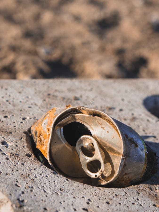 Old rusty can stock image. Image of squeezed, focus - 111769351