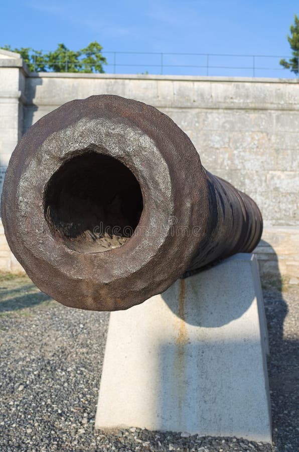 Old Rusty Cannon Closeup stock image. Image of castle - 80756869