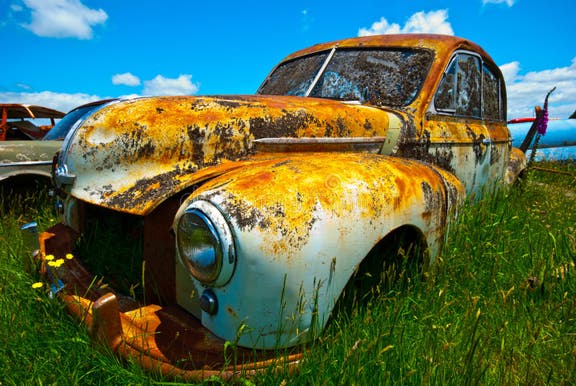 Old rusty car stock image. Image of junkyard, junk, vintage - 14212283