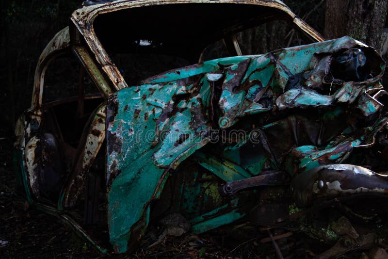 Old Rusty Car Abandoned in the Countryside Stock Image - Image of ...