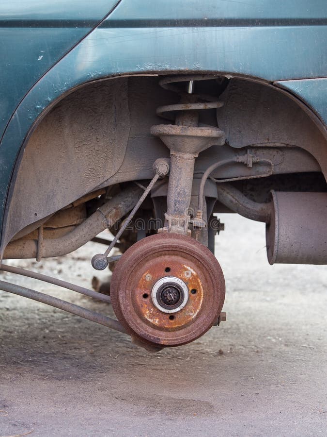 Old rusty car brakes. stock photo. Image of check, automotive - 89259944
