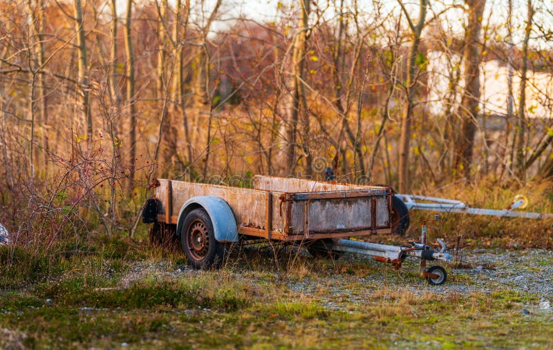 Old and Rusty Car Trailer.. Stock Image - Image of history, transport ...