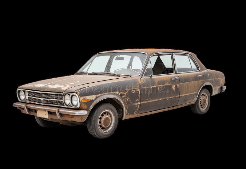 Old Rusty Car on Transparent Background Stock Photo - Illustration of ...