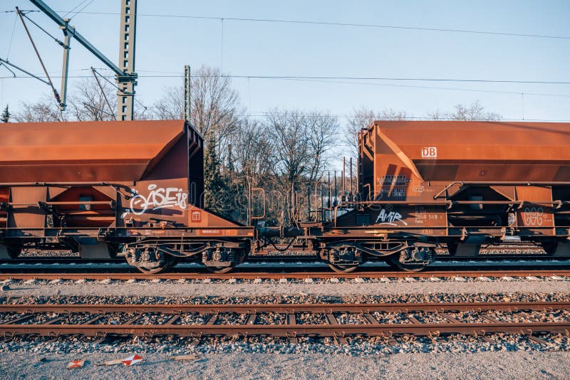 Old Rusty Cargo Trains of the Deutsche Bahn in Germany Editorial Image ...
