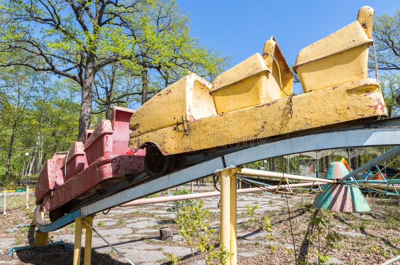 Old Rusty Carousel in a Summer Park Stock Image - Image of animal ...