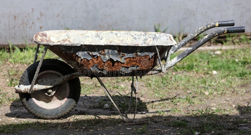 Old Rusty Cart at a Construction Site. Technologies Stock Photo - Image ...