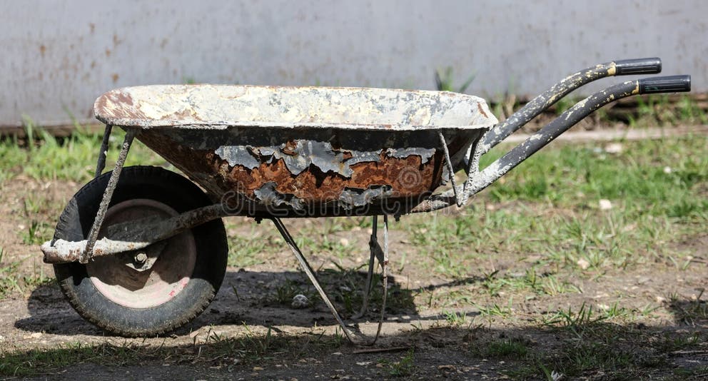 Old Rusty Cart at a Construction Site. Technologies Stock Photo - Image ...