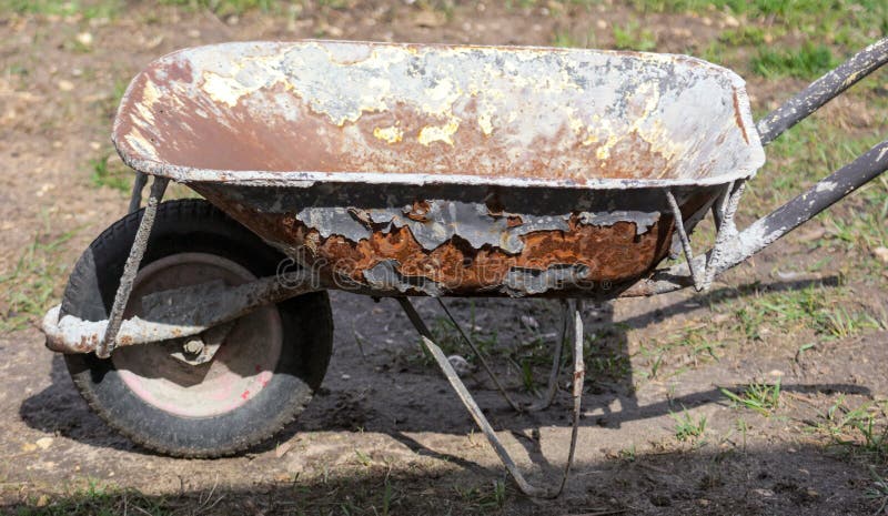 Old Rusty Cart at a Construction Site. Technologies Stock Image - Image ...